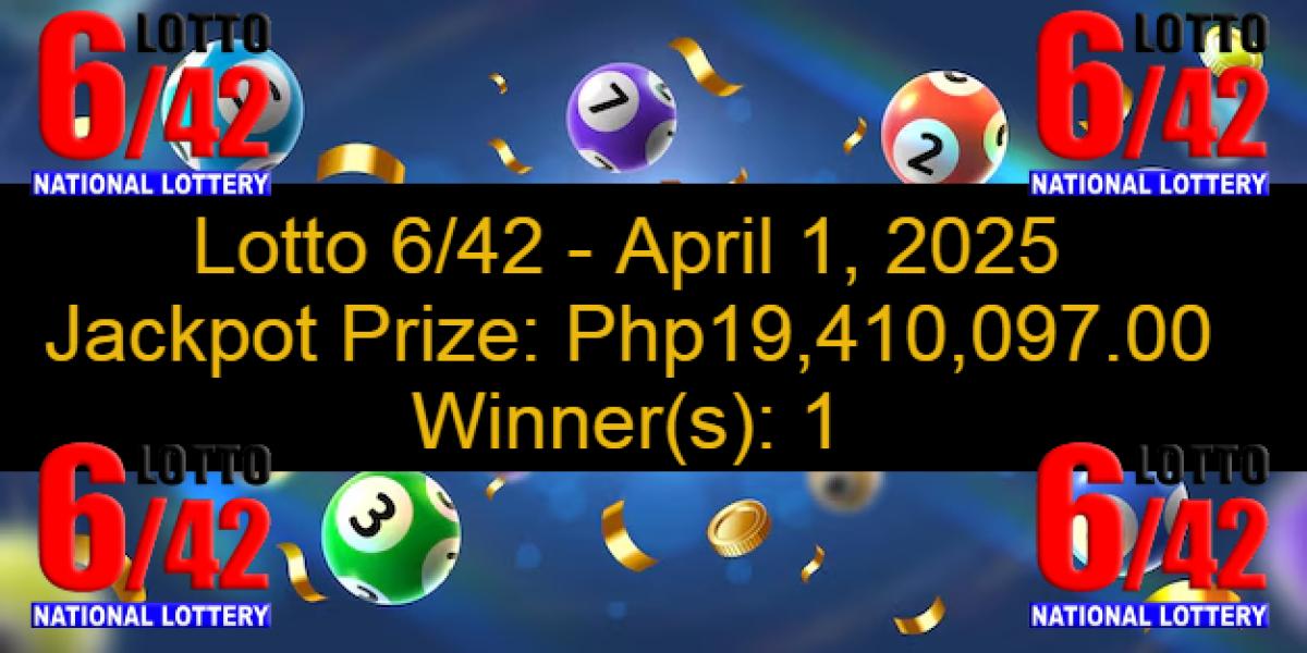 SOLO Winner ng P19.4 Million sa Lotto 6/42 Jackpot Prize - April 1 ...