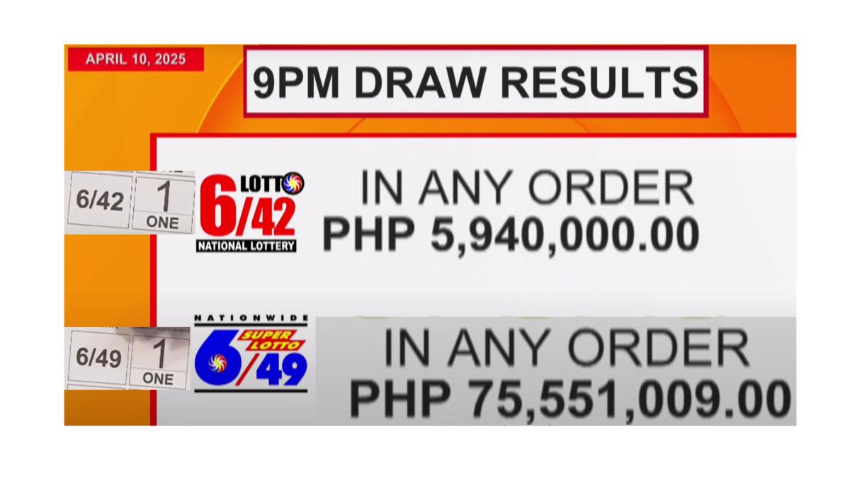 WINNERS: Lotto 6/42 and Superlotto 6/49 Jackpot Prize - April 10, 2025 ...